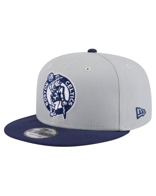 KTZ Gray/navy Boston Celtics Color Pack 2-tone 9fifty Snapback Hat in ...