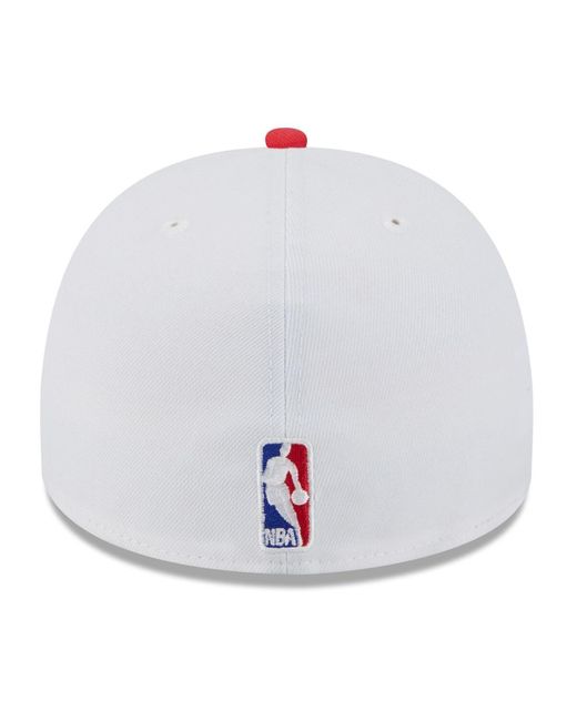 KTZ White/red Atlanta Hawks 2025 Nba Draft A-frame 59fifty Fitted Hat ...