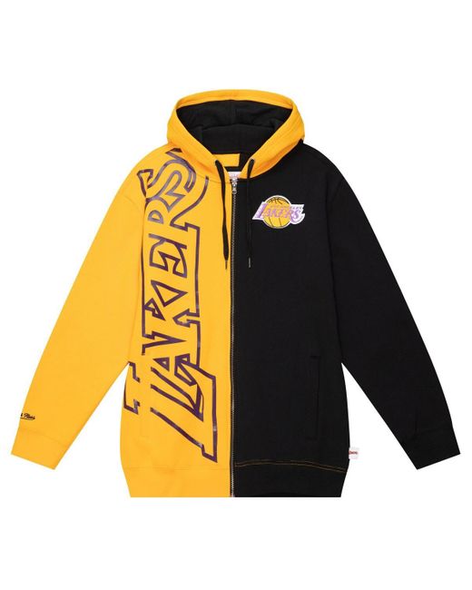 Mitchell & Ness Gold/black Los Angeles Lakers Color Block 2.0 Fleece ...
