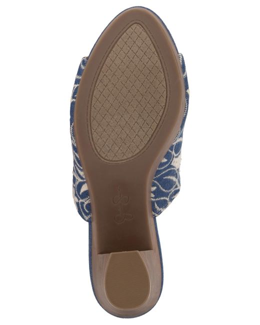 Jessica Simpson Shelbie Block Heel Platform Mules in Blue | Lyst