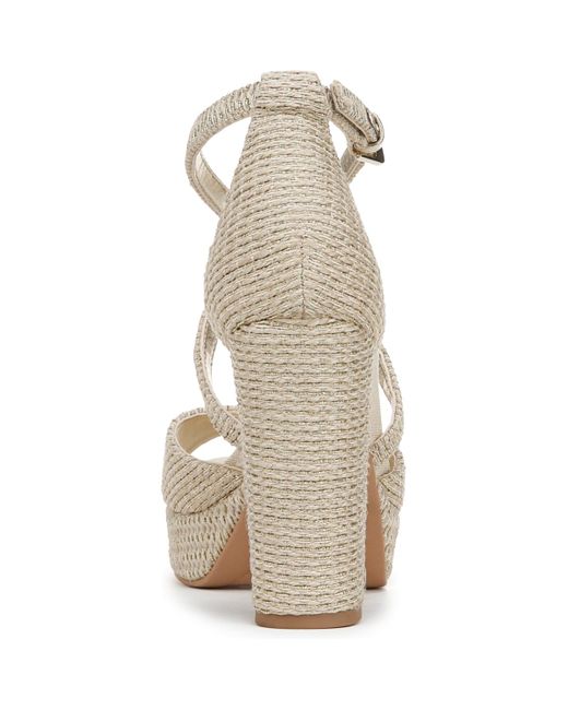 Naturalizer Melody Platform Peep Toe Dress Sandals in Metallic | Lyst