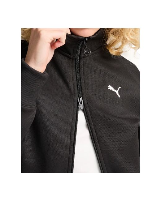 PUMA T7 Always On Long-sleeve Short Track Jacket in Black | Lyst