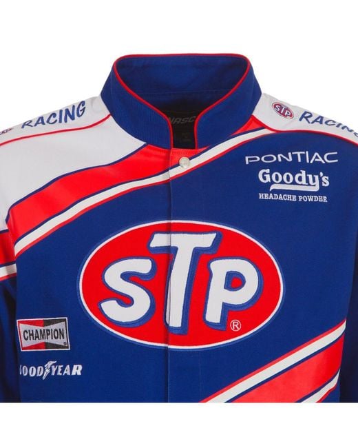 JH Design Blue/white Richard Petty Stp Full-snap Twill Uniform Jacket ...