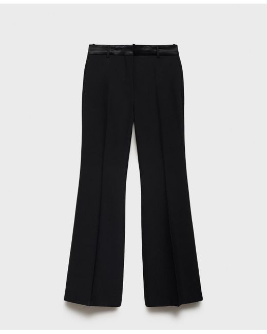 Mango Satin Details Suit Pants in Blue | Lyst