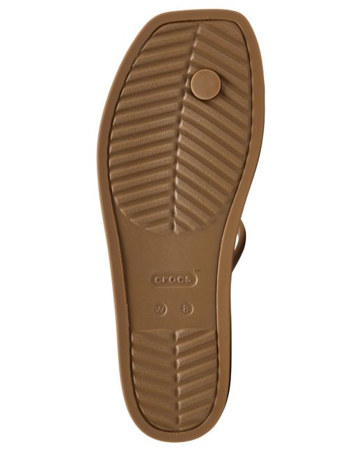 Crocs™ Miami Metallic Toe Loop Sandals From Finish Line in Brown | Lyst