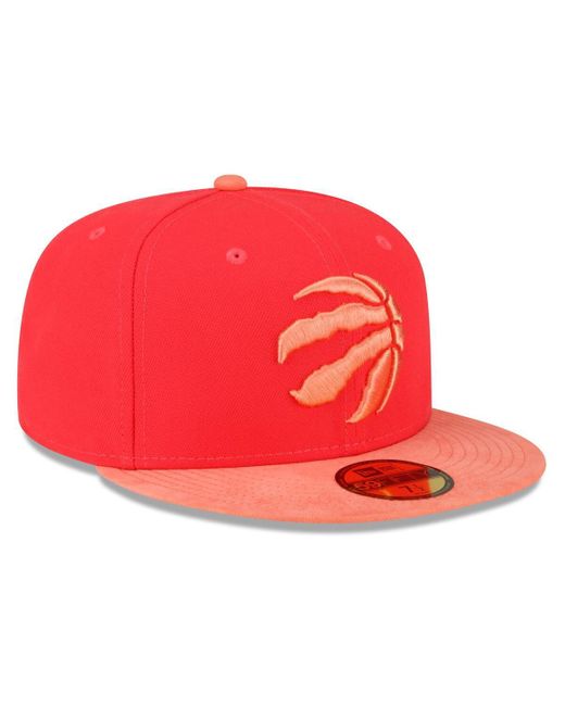KTZ Red/peach Toronto Raptors Tonal 59fifty Fitted Hat for Men | Lyst