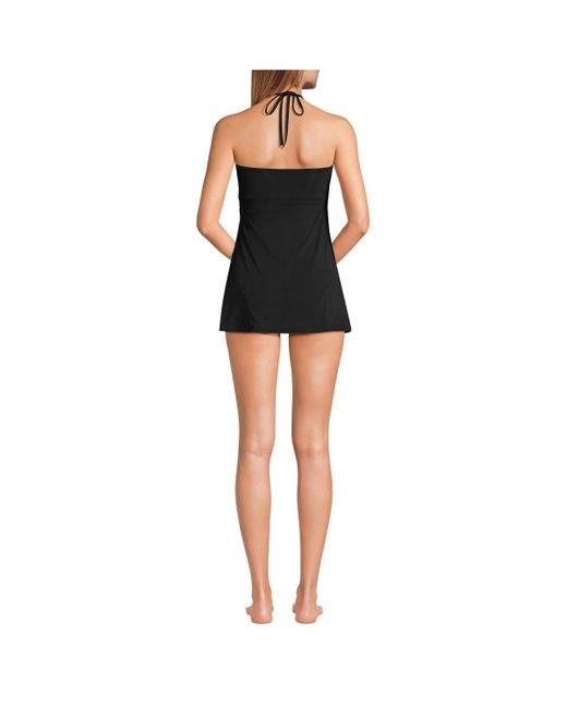Lands' End Ruched Multi-way Sweetheart Halter Swim Dress One Piece ...