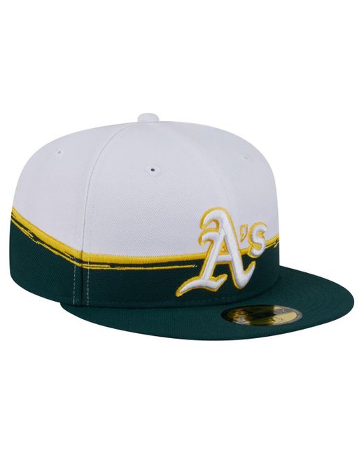 KTZ Green/white Athletics Paint Stroke 59fiftyâ Fitted Hat for Men | Lyst