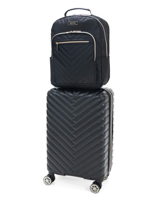 Kenneth Cole Madison Square Hardside Chevron Expandable 2pc 20" Carry ...