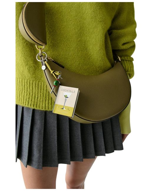 Kate Spade Charmed Leather Cocktail Book Bag Charm in Natural | Lyst