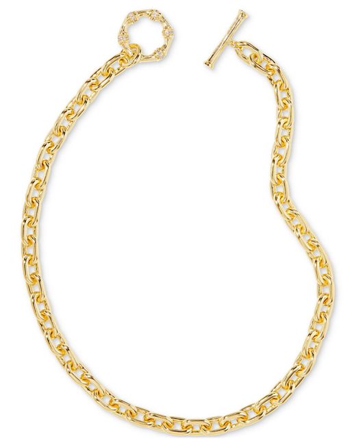Kendra Scott Gold-tone Maura Chain 17" toggle Necklace in Metallic | Lyst