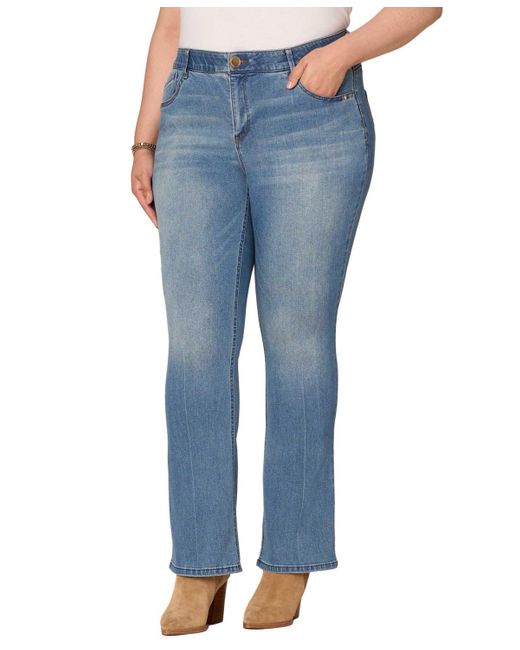 Democracy Plus Size High Rise Bootcut Jeans in Blue | Lyst