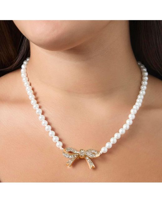 Juicy Couture Pave Bow in White | Lyst