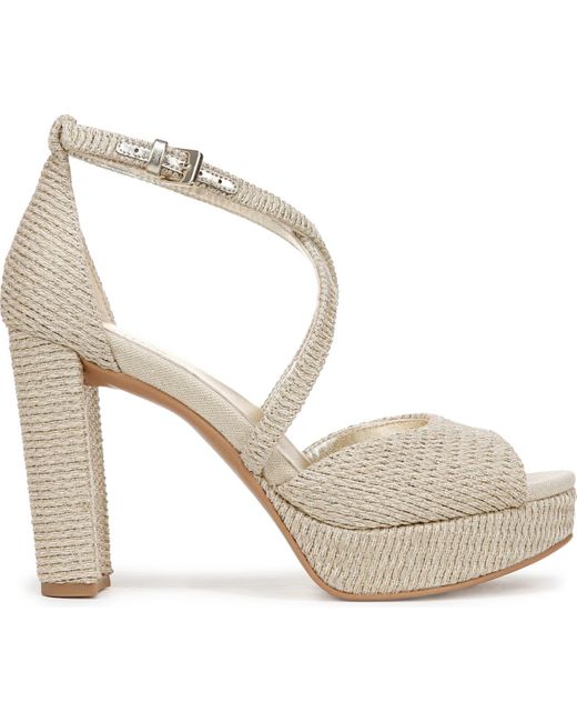 Naturalizer Melody Platform Peep Toe Dress Sandals in Metallic | Lyst