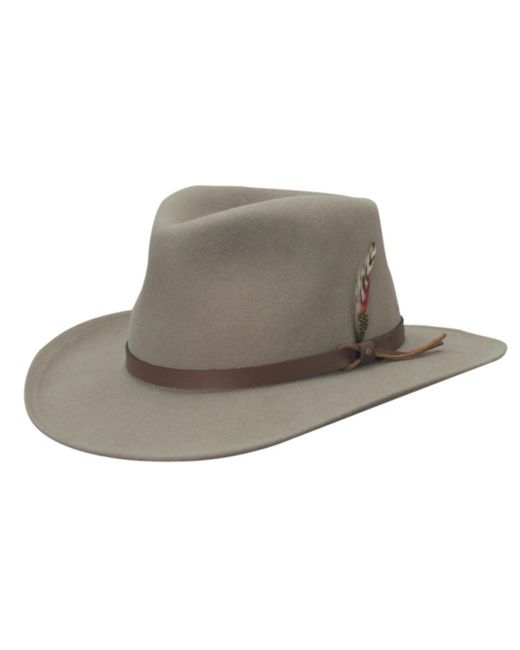 Scala Crushable Felt Outback Hat in Gray for Men | Lyst