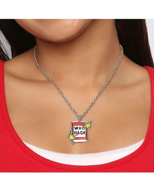 Dr. Seuss Dr Seuss Grinch Who Hash Necklace in White | Lyst