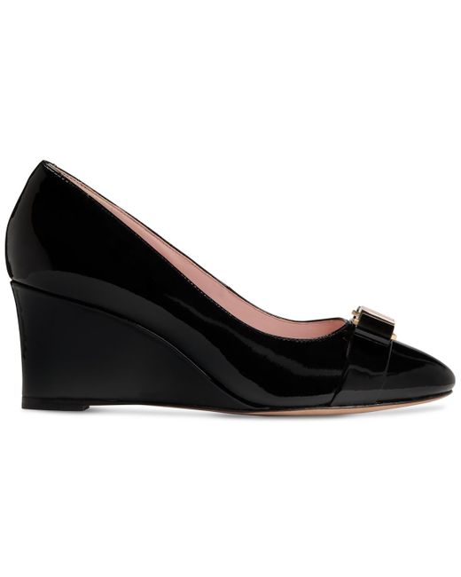 Kate Spade Bowdie Wedge Pumps in Black | Lyst
