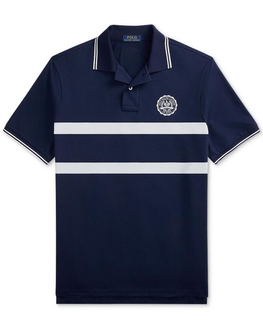 Polo Ralph Lauren Us Open Classic-fit Mesh Polo Shirt in Blue | Lyst