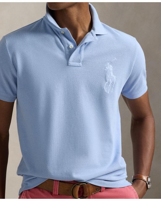 Polo Ralph Lauren Custom Slim Fit Polo Shirt in Blue for Men | Lyst