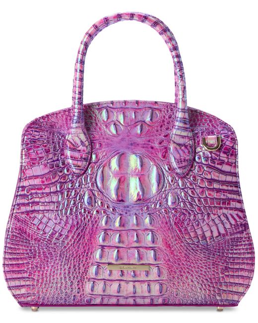 Brahmin Rosetta Melbourne Medium Leather Satchel in Purple | Lyst