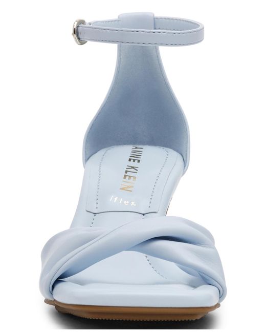 Anne Klein Jessie Ankle Strap Two Piece Dress Sandals in Blue | Lyst