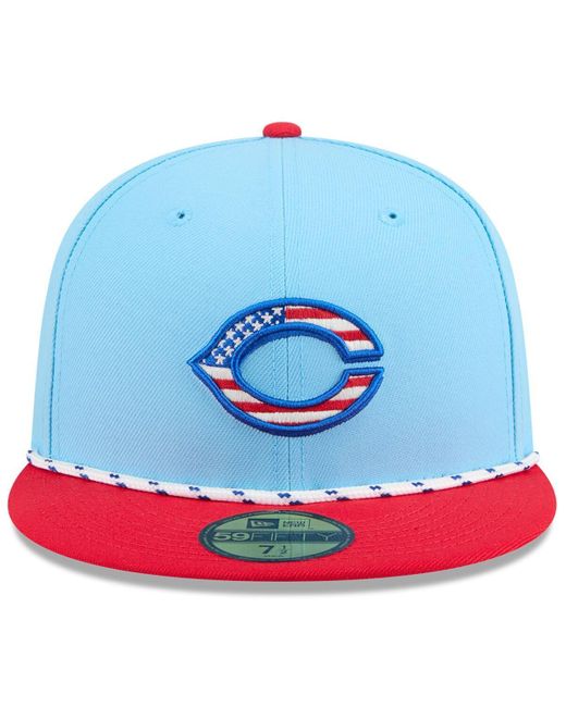 KTZ Light Blue/red Cincinnati Reds 2025 Fourth Of July 59fifty Fitted ...
