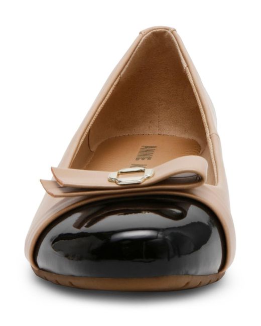 Anne Klein Mesa Bow Detail Wedge Ballet Flats in Brown | Lyst