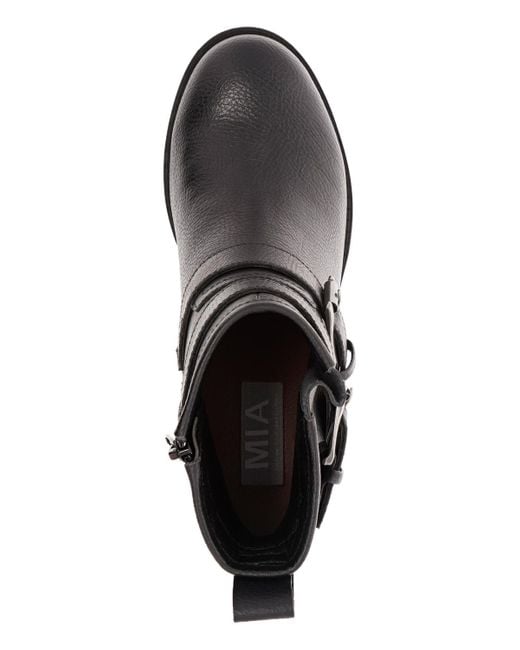 MIA Jessi Block-heel Lug Sole Booties in Black | Lyst