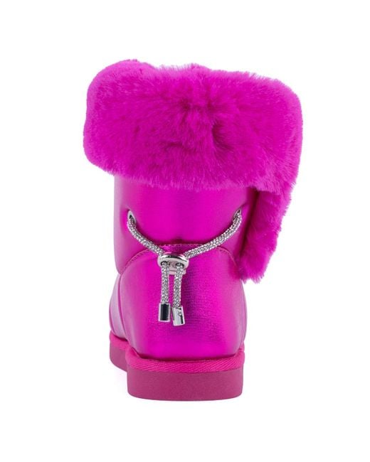 Juicy Couture Kreed Metallic Cold Weather Boots in Pink | Lyst
