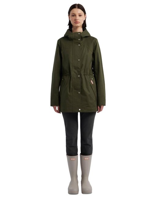 HUNTER Hooded Waterproof Rain Jacket in Green | Lyst