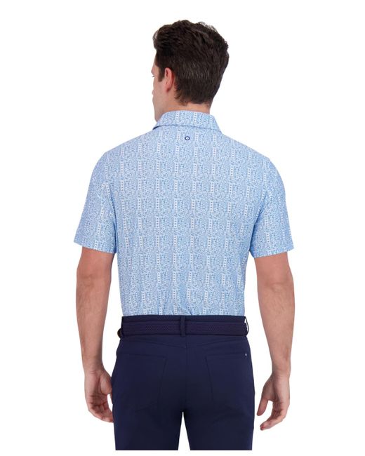 Ben Sherman Golf Watercolor Geo Sports Fit Polo Shirt in Blue for Men ...