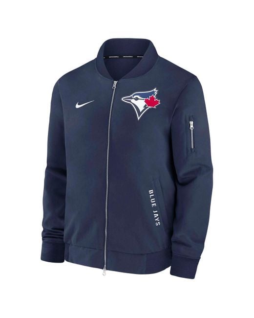 Nike Toronto Blue Jays Authentic Collection Dugout Full-zip Bomber ...