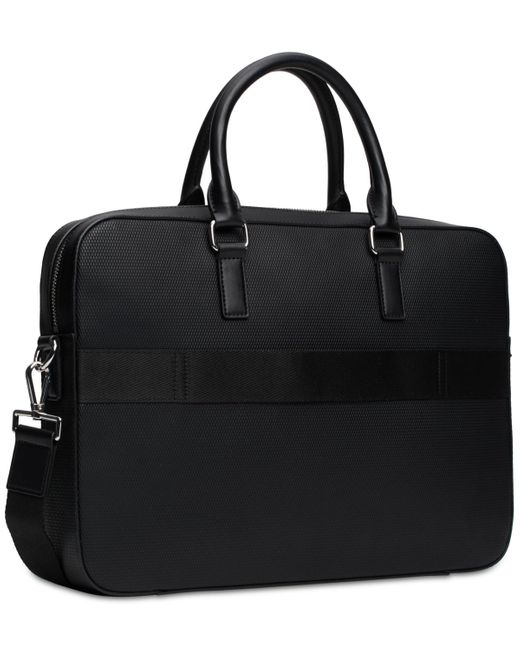 Tommy Hilfiger Textured Logo Computer Bag in Black for Men | Lyst