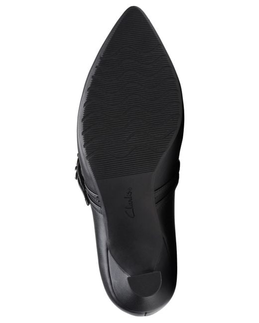 Clarks Kataleyna Joy Double-strap Pointed-toe Pumps in Black | Lyst