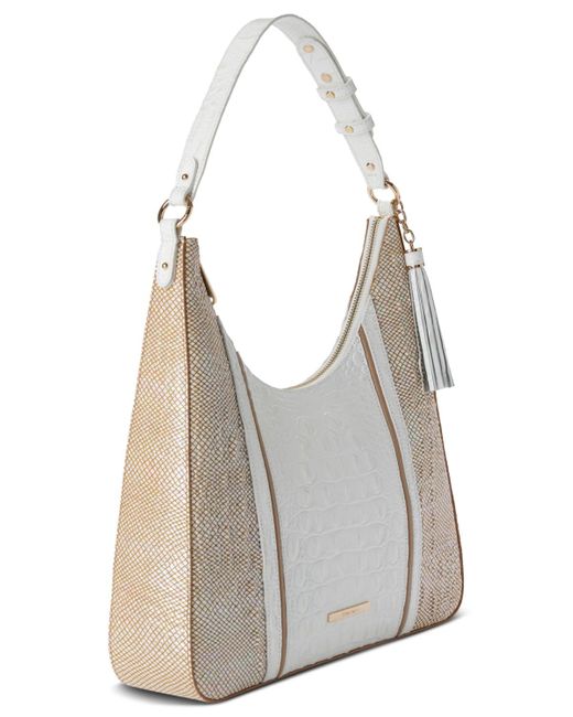 Brahmin Tabitha Sea Salt White Colada Medium Leather Shoulder Bag | Lyst