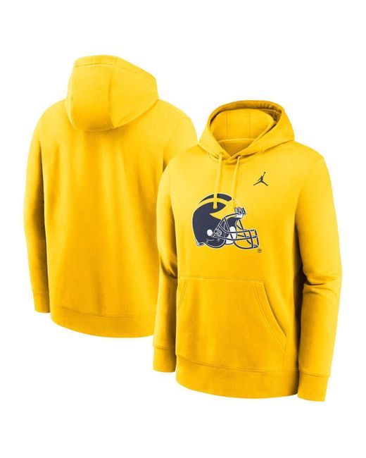 Nike Michigan Wolverines Primetime Alternate Logo Club Fleece Pullover Hoodie in Yellow for Men ...