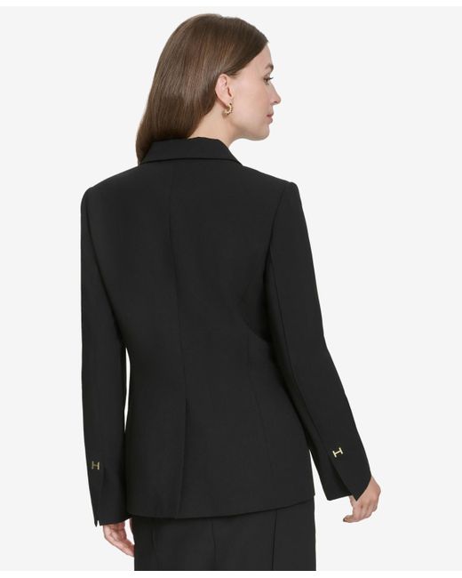 Halston Contrast-lined Two-button Blazer in Black | Lyst