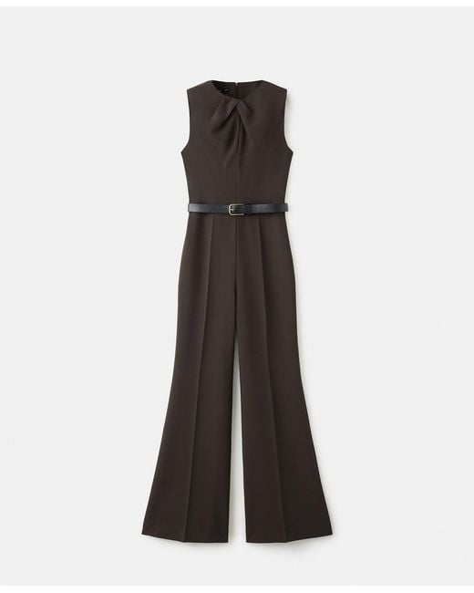 Mango Draped Detail Belt Jumpsuit in Black | Lyst