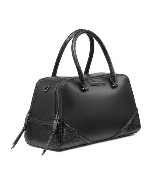 Calvin Klein Iver Top Zipper Convertible Satchel in Black | Lyst