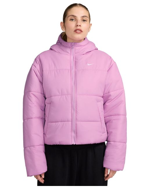 Nike Therma-fit Hooded Puffer Jacket in Pink | Lyst