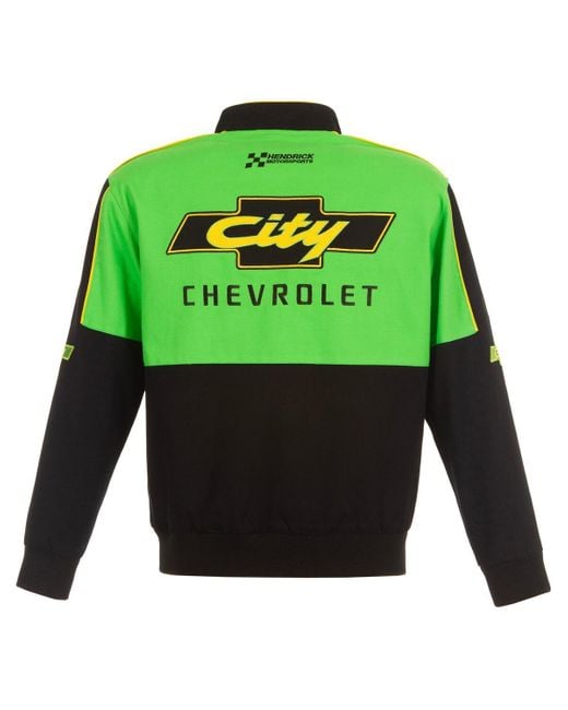 JH Design Black/green Nascar City Chevrolet Legend Full-snap Twill ...