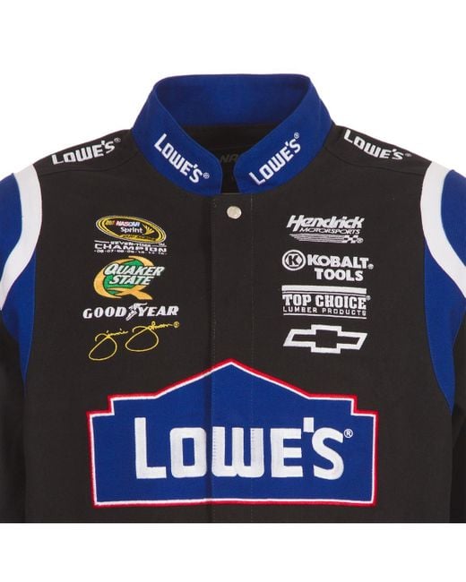 JH Design Black Jimmie Johnson Lowe's Twill Driver Uniform Full-snap ...