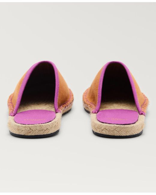 Mango Contrast Stitch Espadrille Slip-ons in Pink | Lyst