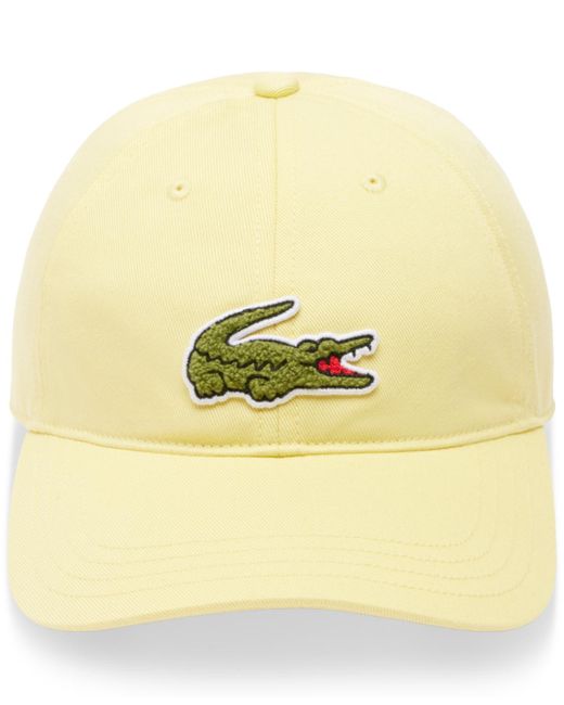 Lacoste Croc Logo Cap in Yellow for Men | Lyst