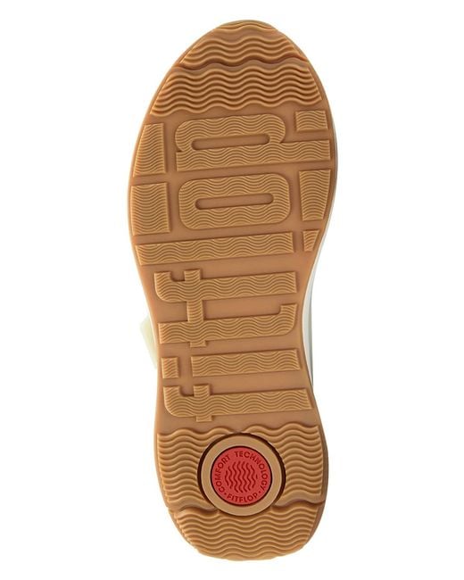 Fitflop F-mode Flow Knit Suede Mary Jane Almond Toe Sneakers in White ...