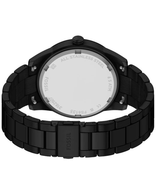 Fossil Pearson Multifunction Stainless-steel Watch in Black for Men | Lyst