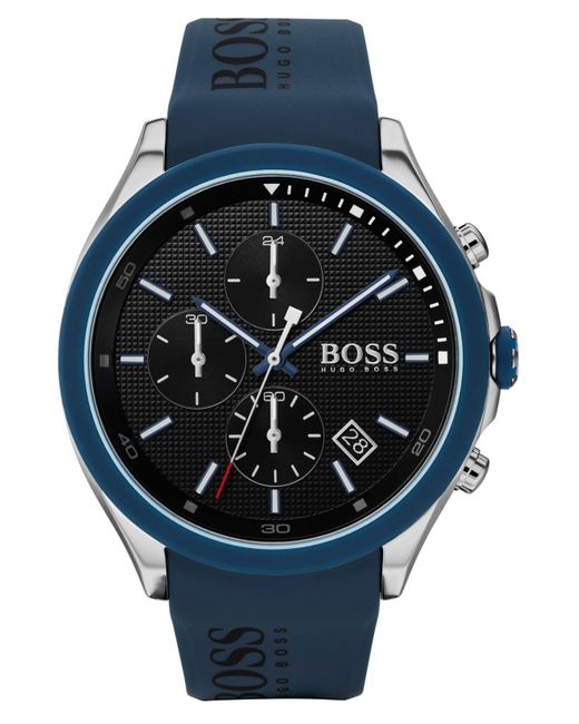 BOSS by HUGO BOSS Stainless-steel Chronograph Watch With Blue Logo ...