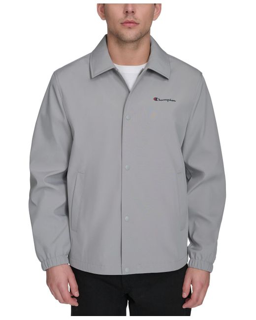 Champion Logo Coach Jacket in Gray for Men | Lyst