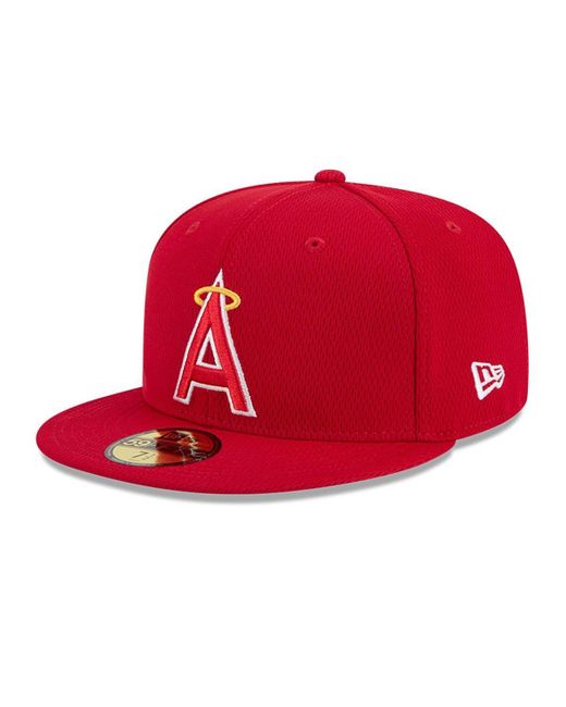 KTZ Los Angeles Angels 2025 Mlb Clubhouse 59fifty Fitted Hat in Red for ...