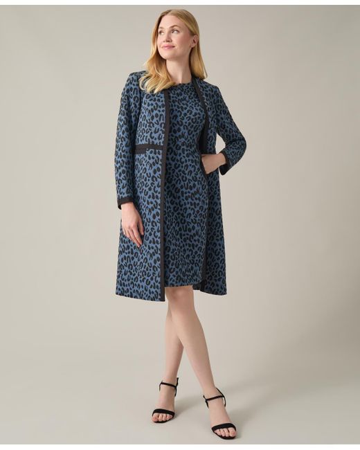 Kasper Leopard-print Topper Jacket in Blue | Lyst